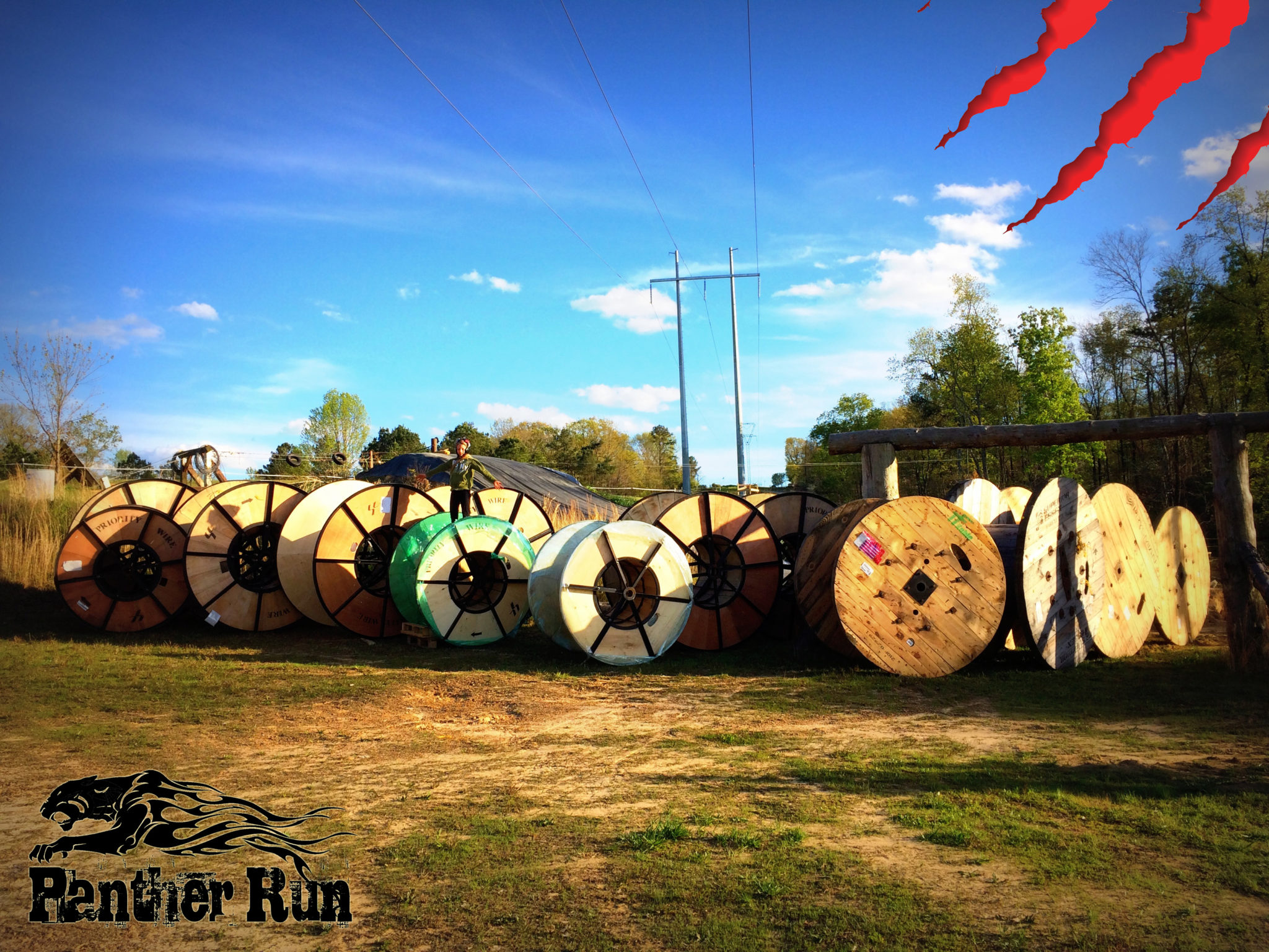 Giant Wire Spools! | Panther Run 5k Mud Run Obstacle Race - Birmingham ...